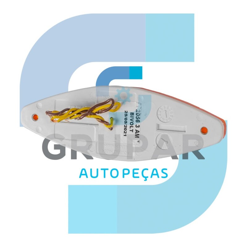 LANTERNA LATERAL R7 ÂMBAR LED COM FIO 24V